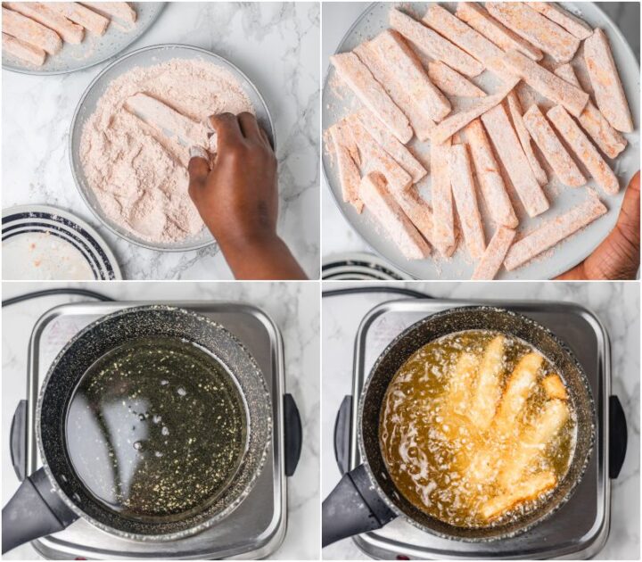 Crispy Halloumi Fries and Dipping Sauce - cravingsmallbites.com